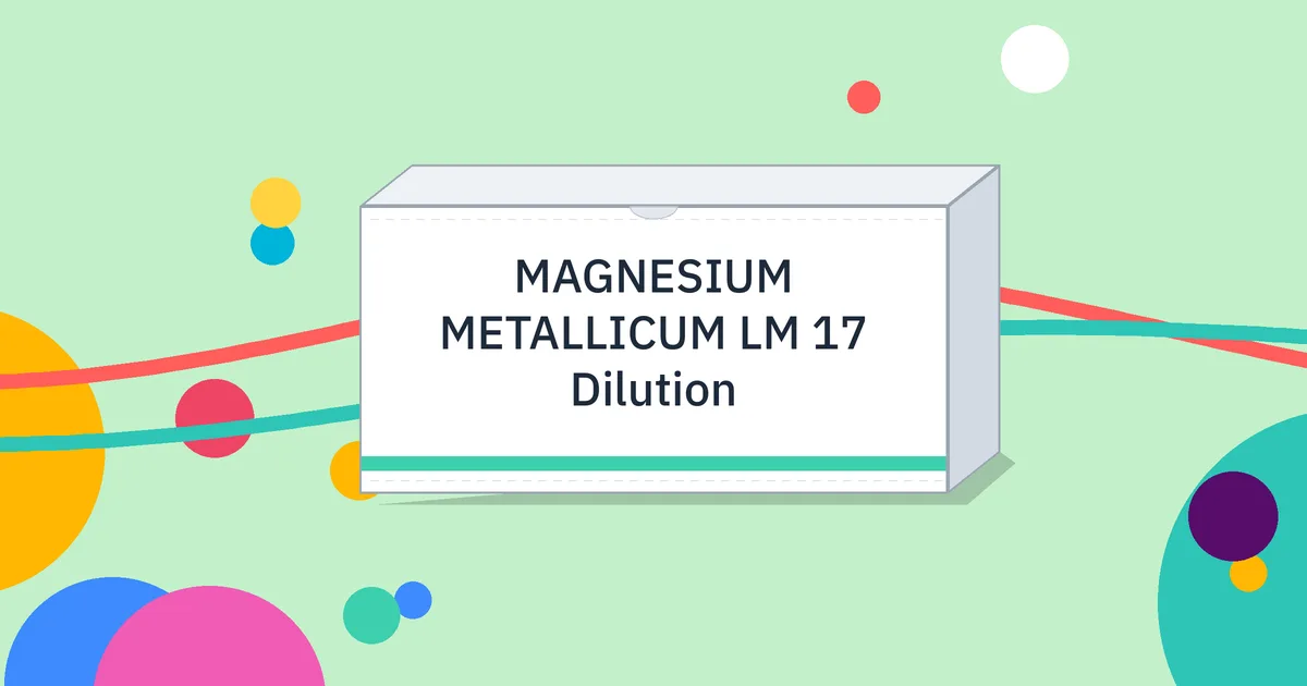 Symbolbild: Packung mit der Aufschrift MAGNESIUM METALLICUM LM 17 Dilution (PZN 12938450) – Verfügbarkeit und Bezug in Apotheken in Frankfurt am Main