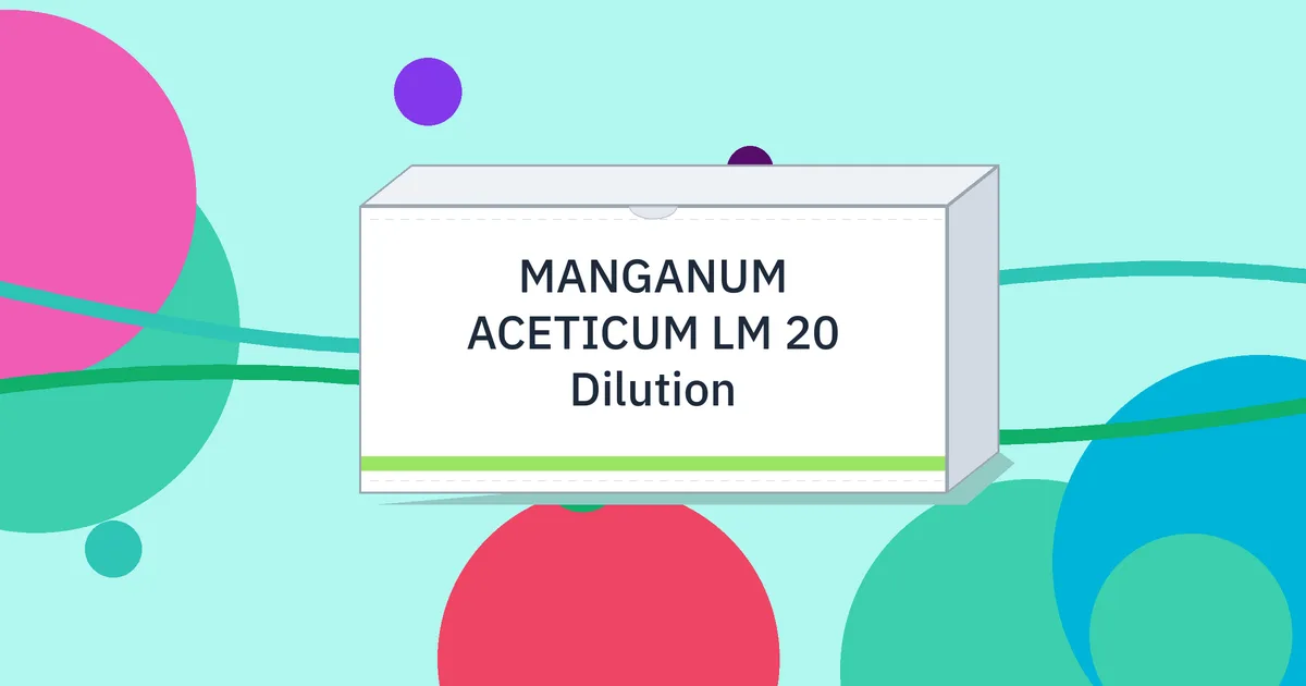 Symbolbild: Packung mit der Aufschrift MANGANUM ACETICUM LM 20 Dilution (PZN 12942463) – Verfügbarkeit und Bezug in Apotheken in Frankfurt am Main