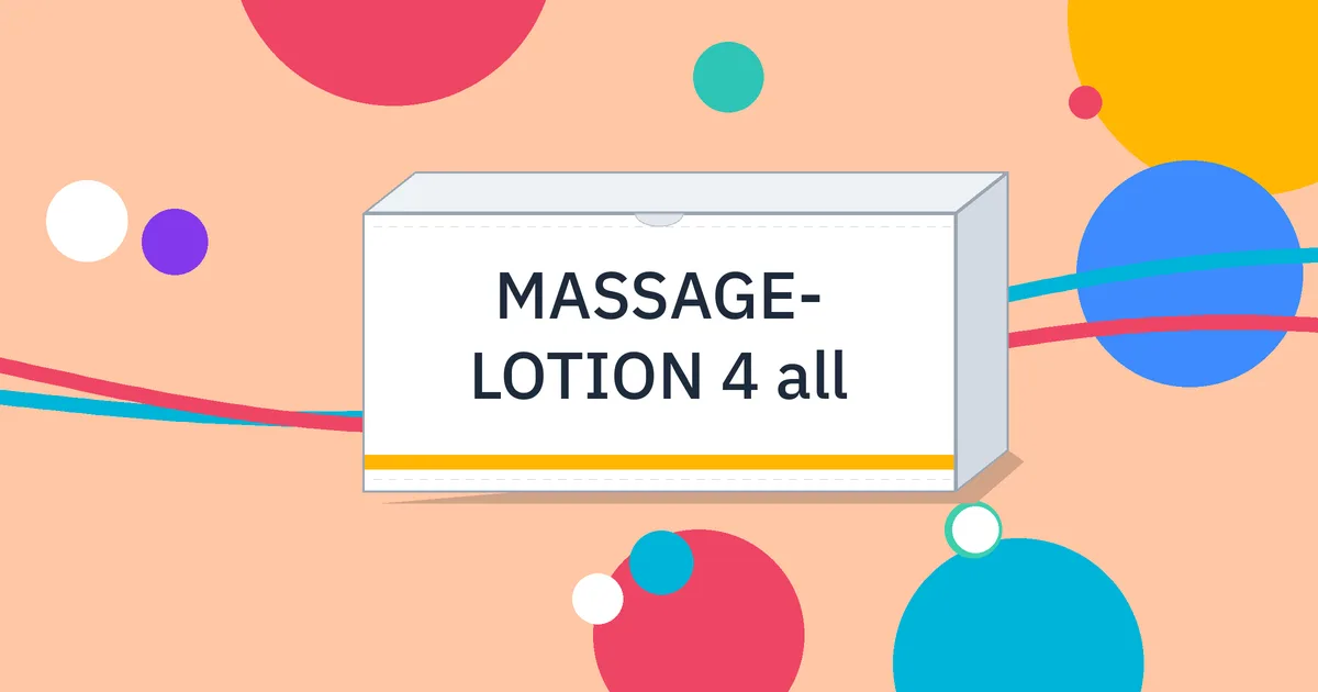 Symbolbild: Packung mit der Aufschrift MASSAGE-LOTION 4 all (PZN 16841428) – Verfügbarkeit und Bezug in Apotheken in Frankfurt am Main