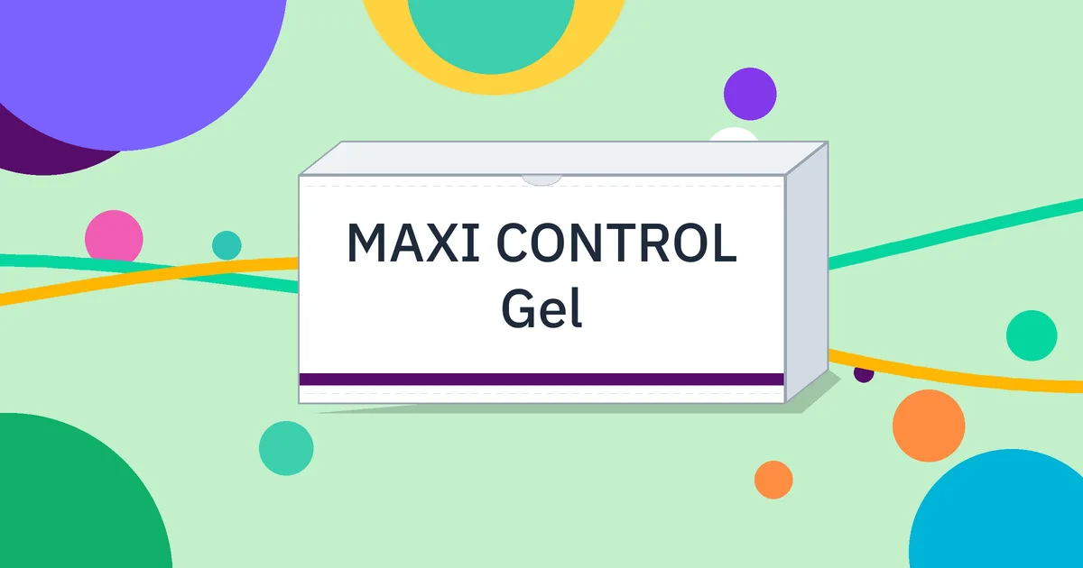 Symbolbild: Packung mit der Aufschrift MAXI CONTROL Gel (PZN 20512995) – Verfügbarkeit und Bezug in Apotheken in Frankfurt am Main