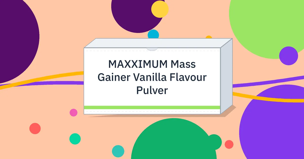 Symbolbild: Packung mit der Aufschrift MAXXIMUM Mass Gainer Vanilla Flavour Pulver (PZN 11290194) – Verfügbarkeit und Bezug in Apotheken in Frankfurt am Main