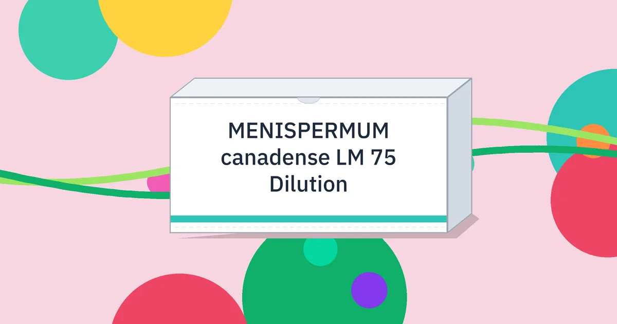 Symbolbild: Packung mit der Aufschrift MENISPERMUM canadense LM 75 Dilution (PZN 13603579) – Verfügbarkeit und Bezug in Apotheken in Frankfurt am Main