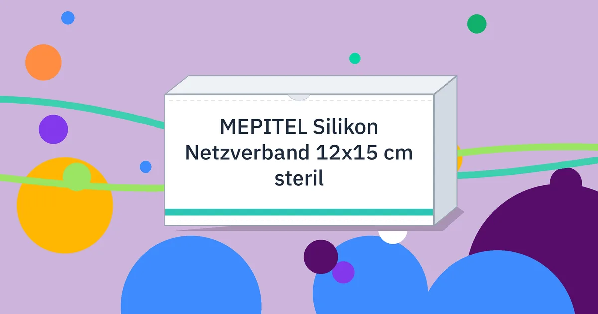 Symbolbild: Packung mit der Aufschrift MEPITEL Silikon Netzverband 12x15 cm steril (PZN 19702503) – Verfügbarkeit und Bezug in Apotheken in Frankfurt am Main