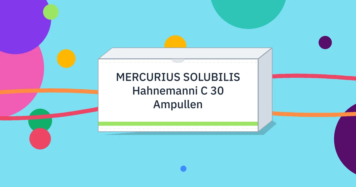 Symbolbild: Packung mit der Aufschrift MERCURIUS SOLUBILIS Hahnemanni C 30 Ampullen (PZN 11707180) – Verfügbarkeit und Bezug in Apotheken in Frankfurt am Main