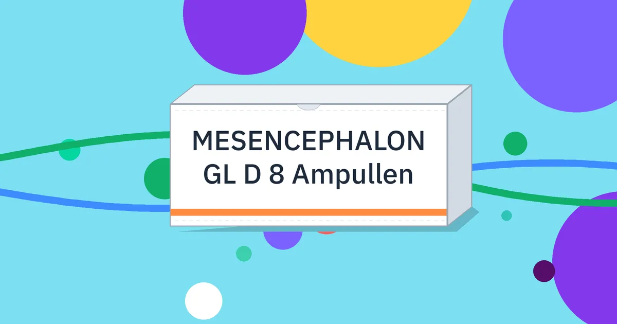 Symbolbild: Packung mit der Aufschrift MESENCEPHALON GL D 8 Ampullen (PZN 03355471) – Verfügbarkeit und Bezug in Apotheken in Frankfurt am Main