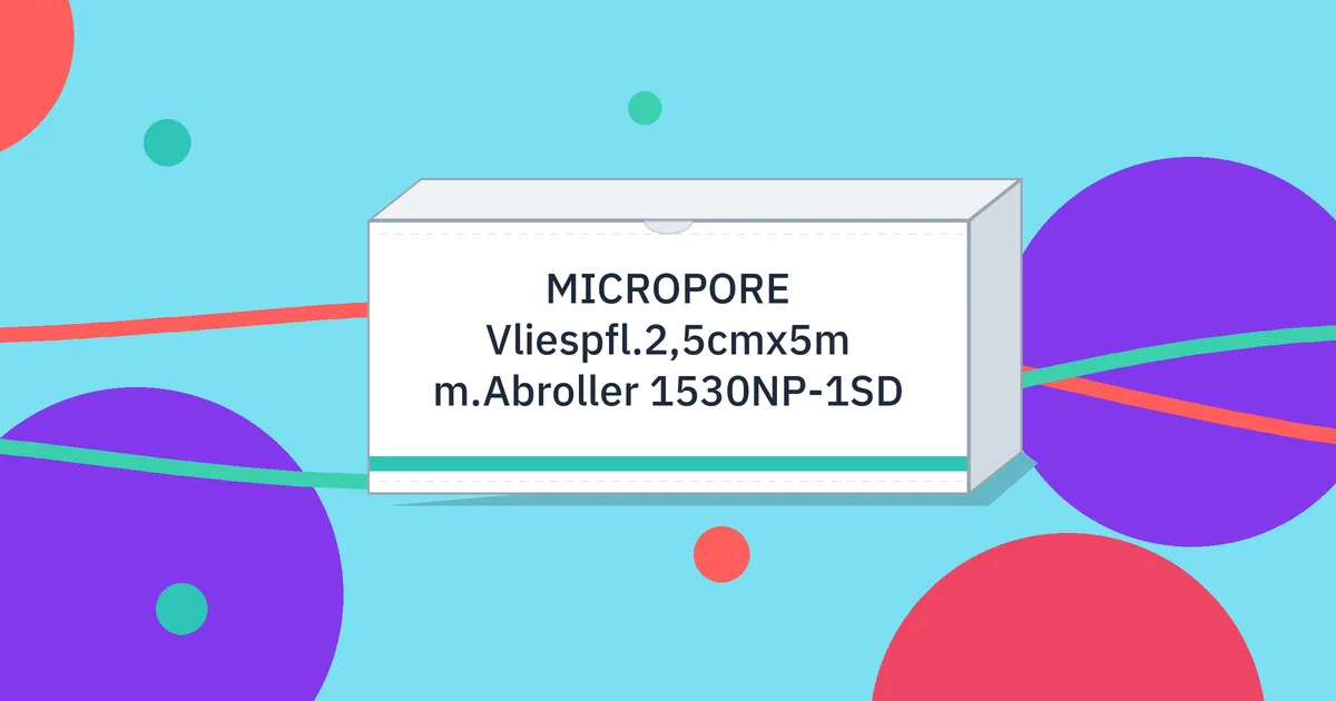 Symbolbild: Packung mit der Aufschrift MICROPORE Vliespfl.2,5cmx5m m.Abroller 1530NP-1SD (PZN 06337947) – Verfügbarkeit und Bezug in Apotheken in Frankfurt am Main
