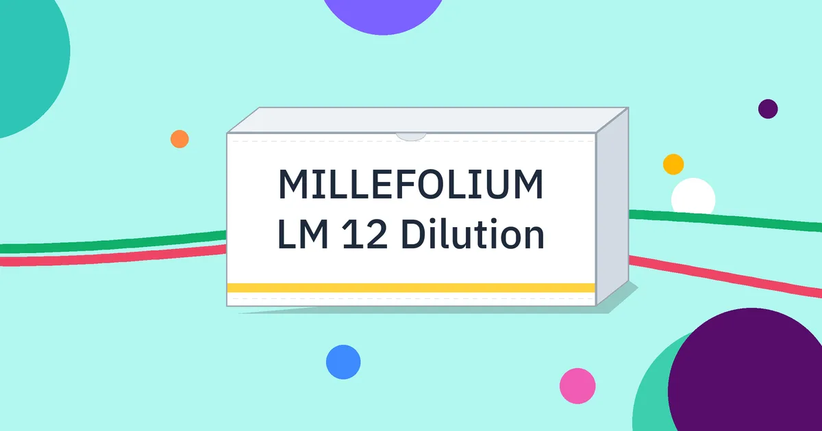 Symbolbild: Packung mit der Aufschrift MILLEFOLIUM LM 12 Dilution (PZN 13607962) – Verfügbarkeit und Bezug in Apotheken in Frankfurt am Main
