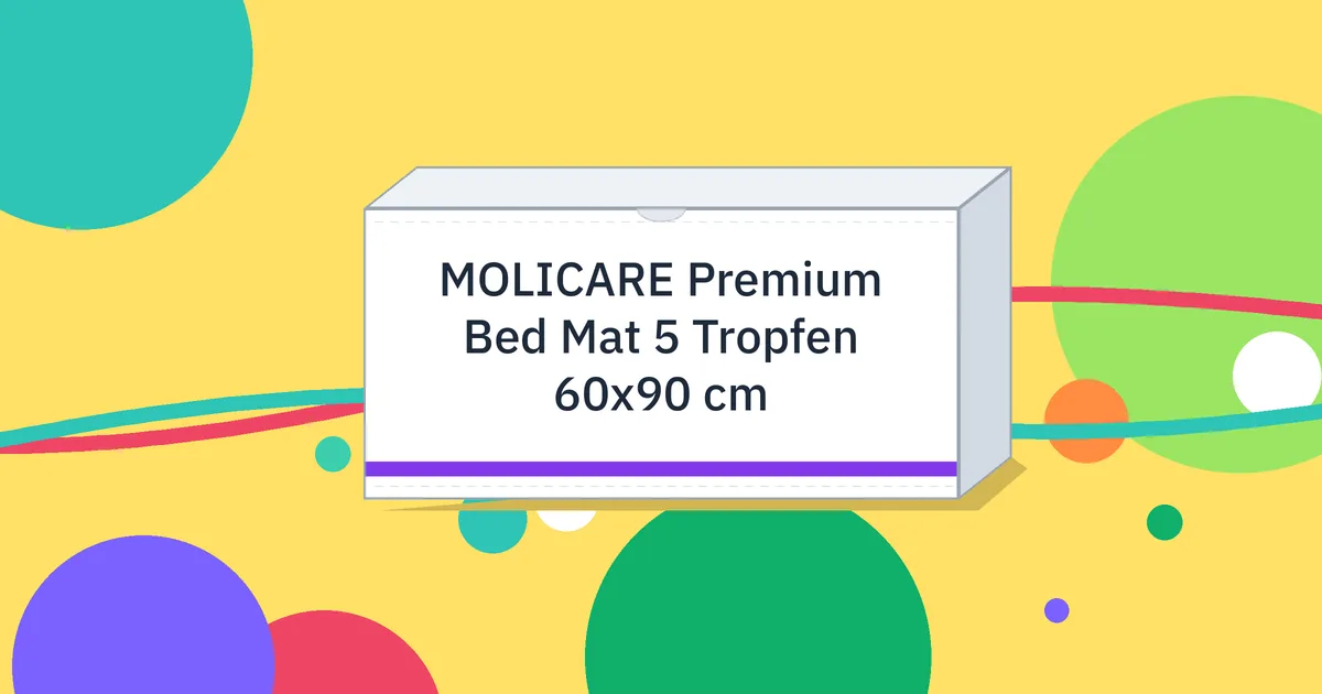 Symbolbild: Packung mit der Aufschrift MOLICARE Premium Bed Mat 5 Tropfen 60x90 cm (PZN 16136718) – Verfügbarkeit und Bezug in Apotheken in Frankfurt am Main