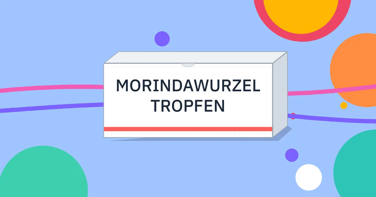 Symbolbild: Packung mit der Aufschrift MORINDAWURZEL TROPFEN (PZN 14283898) – Verfügbarkeit und Bezug in Apotheken in Frankfurt am Main