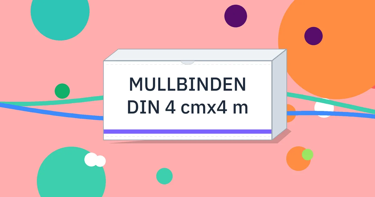 Symbolbild: Packung mit der Aufschrift MULLBINDEN DIN 4 cmx4 m (PZN 01720618) – Verfügbarkeit und Bezug in Apotheken in Frankfurt am Main