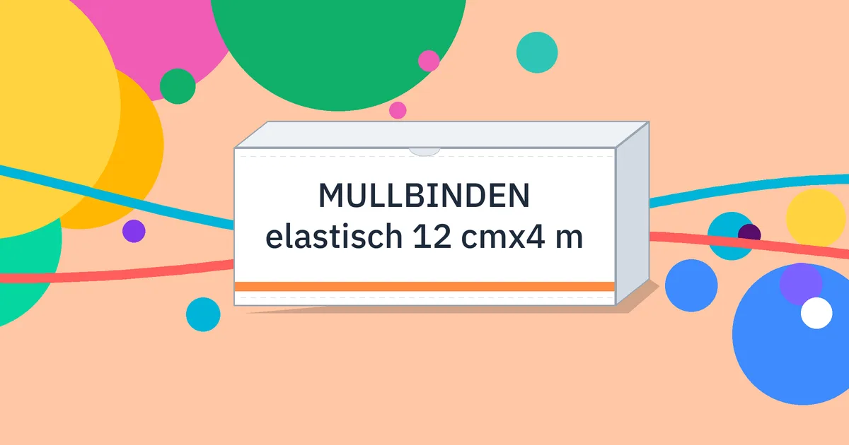 Symbolbild: Packung mit der Aufschrift MULLBINDEN elastisch 12 cmx4 m (PZN 04095144) – Verfügbarkeit und Bezug in Apotheken in Frankfurt am Main