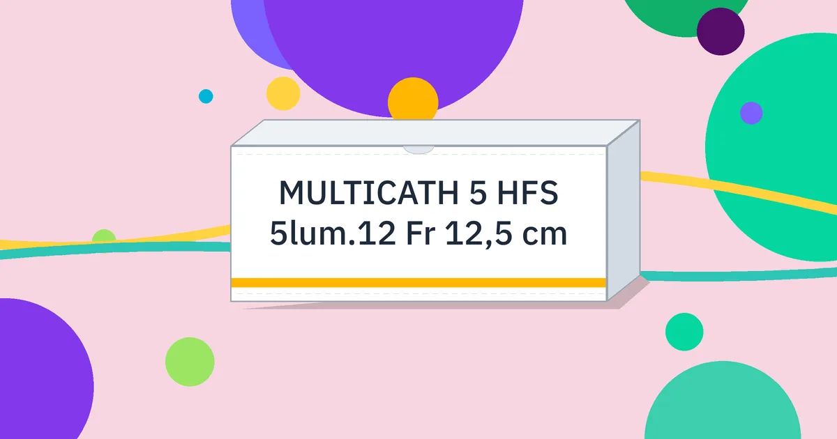 Symbolbild: Packung mit der Aufschrift MULTICATH 5 HFS 5lum.12 Fr 12,5 cm (PZN 14339185) – Verfügbarkeit und Bezug in Apotheken in Frankfurt am Main