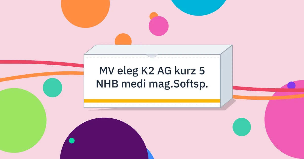 Symbolbild: Packung mit der Aufschrift MV eleg K2 AG kurz 5 NHB medi mag.Softsp. (PZN 15716359) – Verfügbarkeit und Bezug in Apotheken in Frankfurt am Main