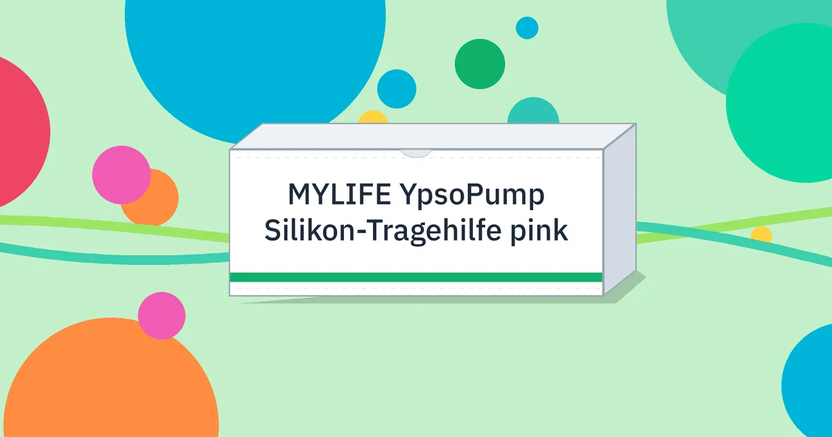 Symbolbild: Packung mit der Aufschrift MYLIFE YpsoPump Silikon-Tragehilfe pink (PZN 11668149) – Verfügbarkeit und Bezug in Apotheken in Frankfurt am Main