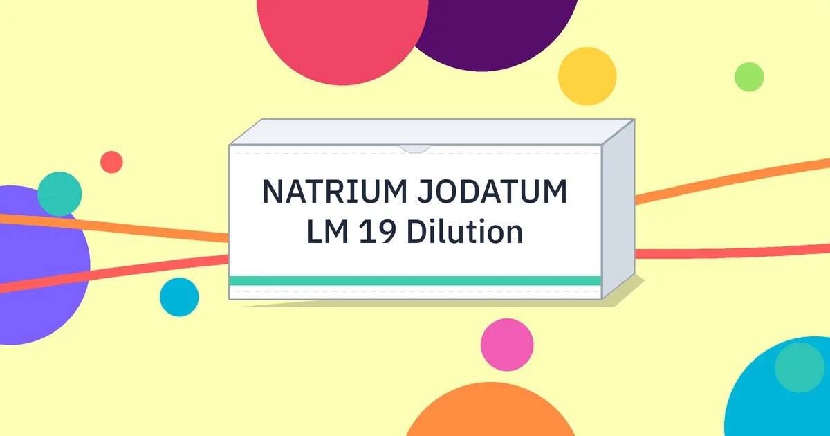 Symbolbild: Packung mit der Aufschrift NATRIUM JODATUM LM 19 Dilution (PZN 12964418) – Verfügbarkeit und Bezug in Apotheken in Frankfurt am Main