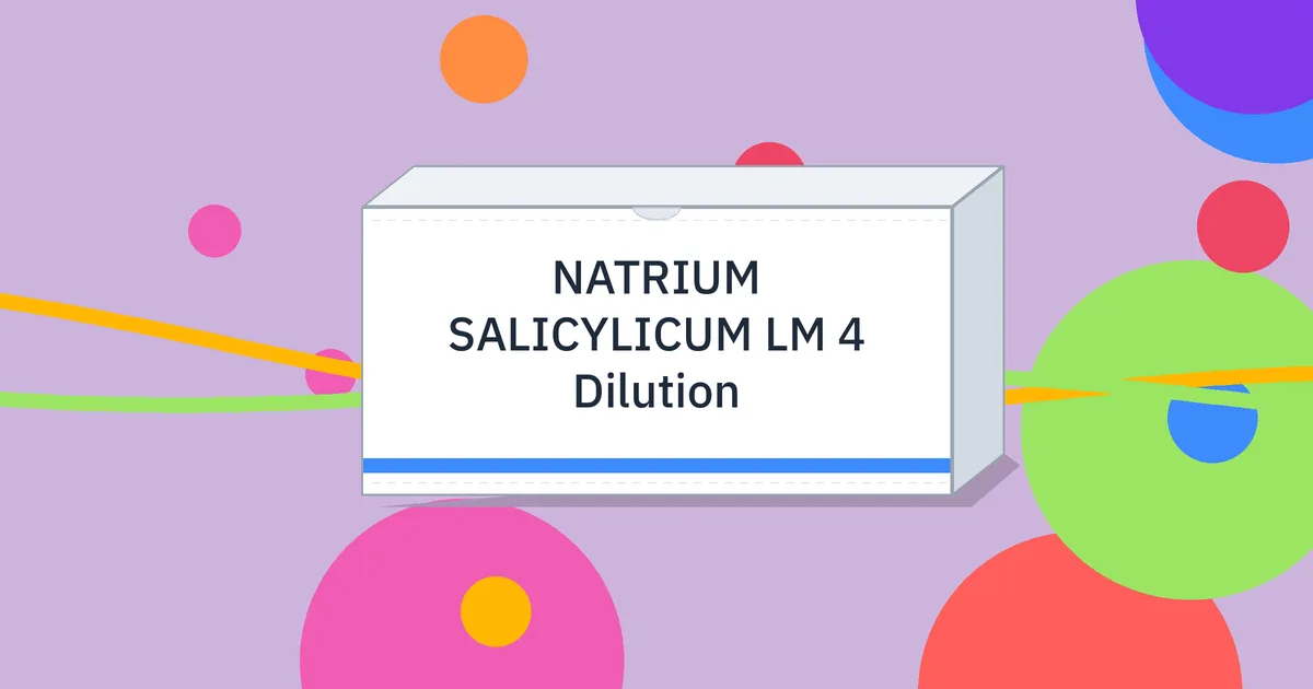 Symbolbild: Packung mit der Aufschrift NATRIUM SALICYLICUM LM 4 Dilution (PZN 12966392) – Verfügbarkeit und Bezug in Apotheken in Frankfurt am Main