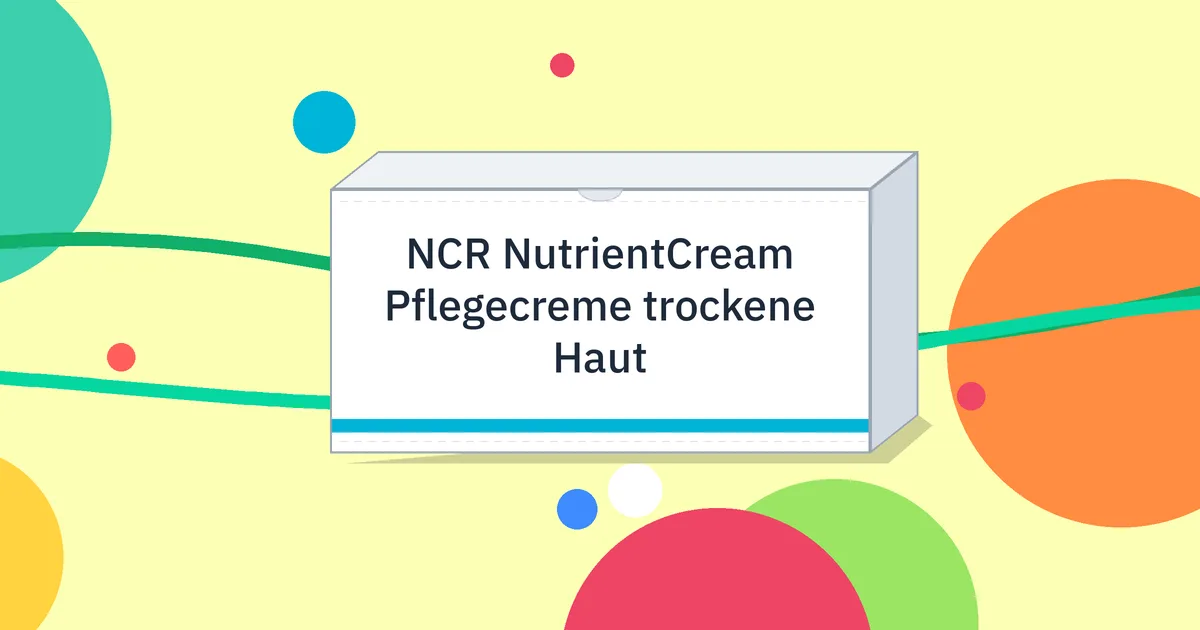 Symbolbild: Packung mit der Aufschrift NCR NutrientCream Pflegecreme trockene Haut (PZN 12433595) – Verfügbarkeit und Bezug in Apotheken in Frankfurt am Main