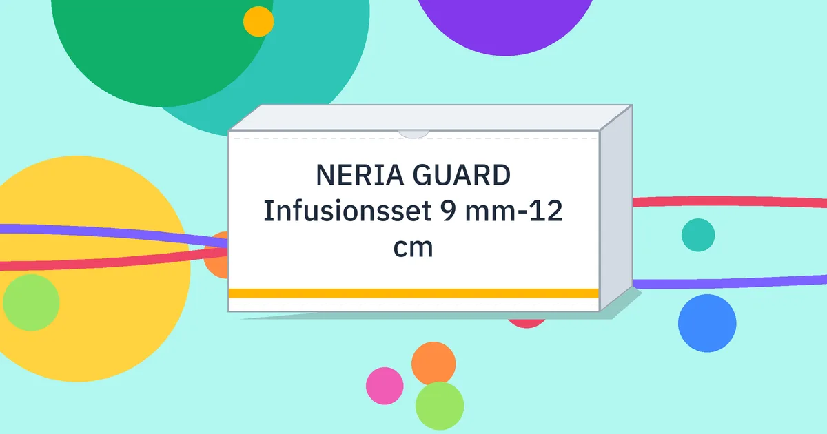 Symbolbild: Packung mit der Aufschrift NERIA GUARD Infusionsset 9 mm-12 cm (PZN 16237106) – Verfügbarkeit und Bezug in Apotheken in Frankfurt am Main