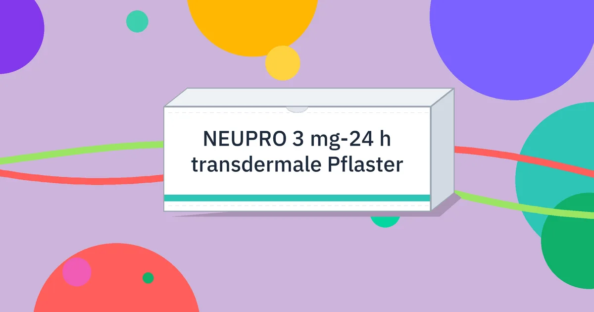 Symbolbild: Packung mit der Aufschrift NEUPRO 3 mg-24 h transdermale Pflaster (PZN 16124069) – Verfügbarkeit und Bezug in Apotheken in Frankfurt am Main