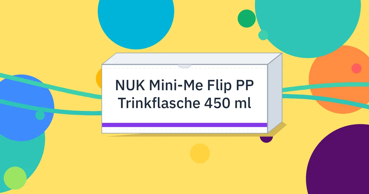 Symbolbild: Packung mit der Aufschrift NUK Mini-Me Flip PP Trinkflasche 450 ml (PZN 18709029) – Verfügbarkeit und Bezug in Apotheken in Frankfurt am Main