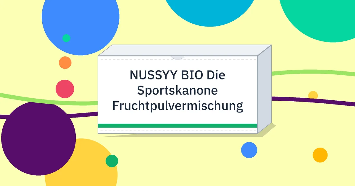 Symbolbild: Packung mit der Aufschrift NUSSYY BIO Die Sportskanone Fruchtpulvermischung (PZN 14242876) – Verfügbarkeit und Bezug in Apotheken in Frankfurt am Main