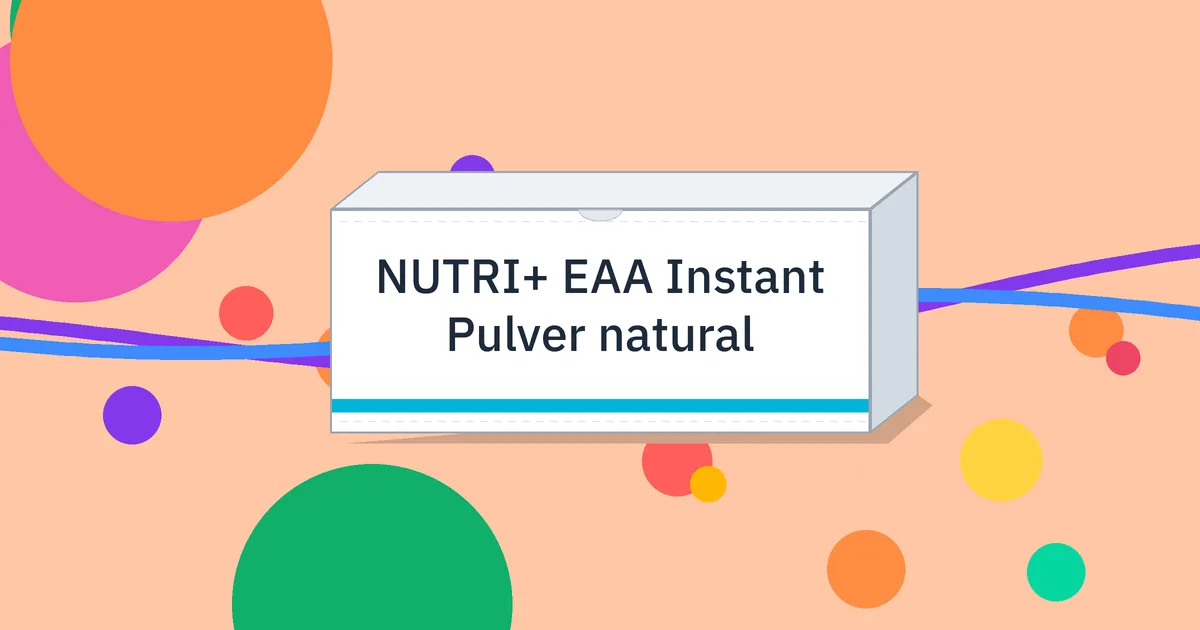 Symbolbild: Packung mit der Aufschrift NUTRI+ EAA Instant Pulver natural (PZN 19670619) – Verfügbarkeit und Bezug in Apotheken in Frankfurt am Main