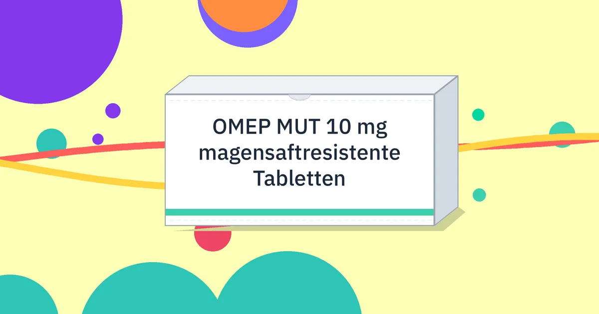 Symbolbild: Packung mit der Aufschrift OMEP MUT 10 mg magensaftresistente Tabletten (PZN 06766097) – Verfügbarkeit und Bezug in Apotheken in Frankfurt am Main