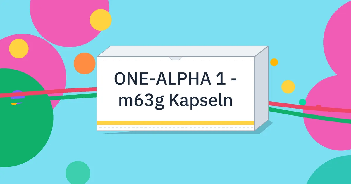Symbolbild: Packung mit der Aufschrift ONE-ALPHA 1 -m63g Kapseln (PZN 03913764) – Verfügbarkeit und Bezug in Apotheken in Frankfurt am Main