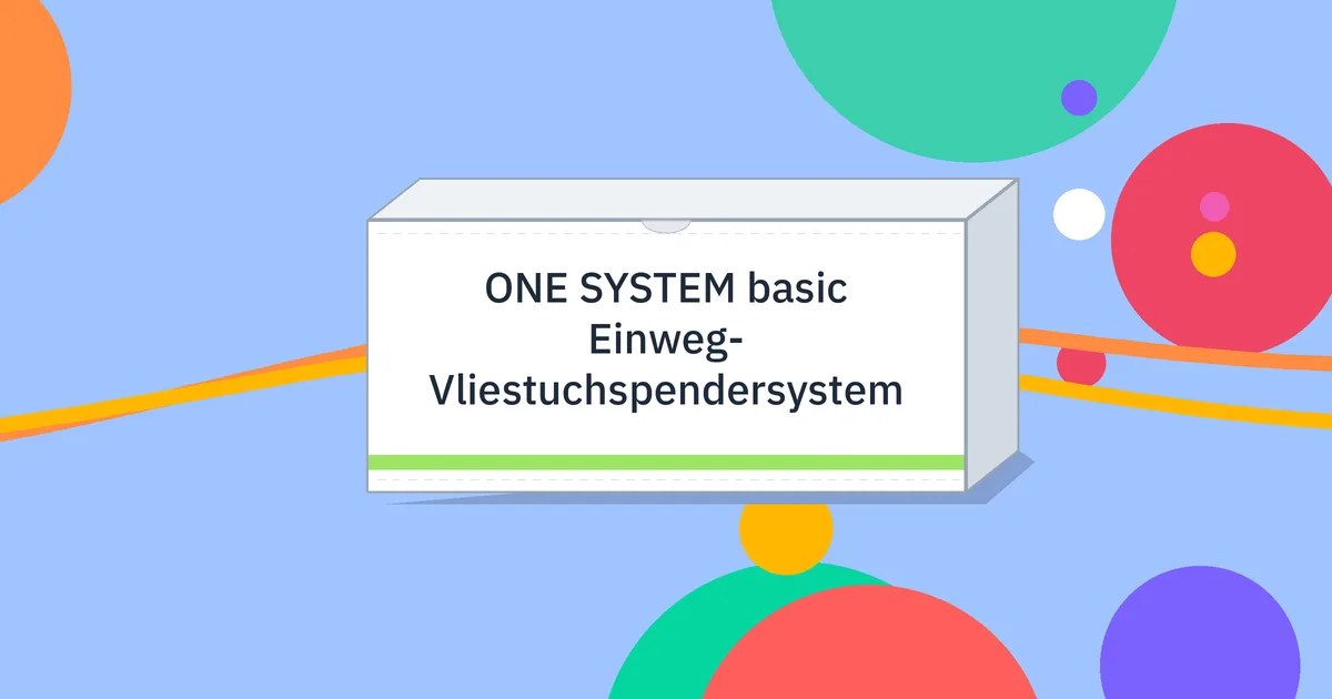 Symbolbild: Packung mit der Aufschrift ONE SYSTEM basic Einweg-Vliestuchspendersystem (PZN 15190609) – Verfügbarkeit und Bezug in Apotheken in Frankfurt am Main