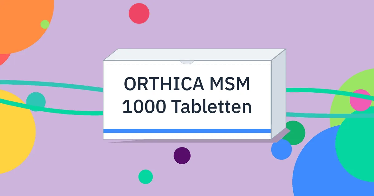 Symbolbild: Packung mit der Aufschrift ORTHICA MSM 1000 Tabletten (PZN 13860046) – Verfügbarkeit und Bezug in Apotheken in Frankfurt am Main