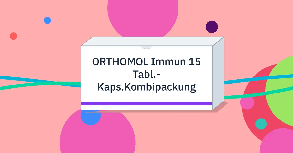 Symbolbild: Packung mit der Aufschrift ORTHOMOL Immun 15 Tabl.-Kaps.Kombipackung (PZN 01319927) – Verfügbarkeit und Bezug in Apotheken in Frankfurt am Main