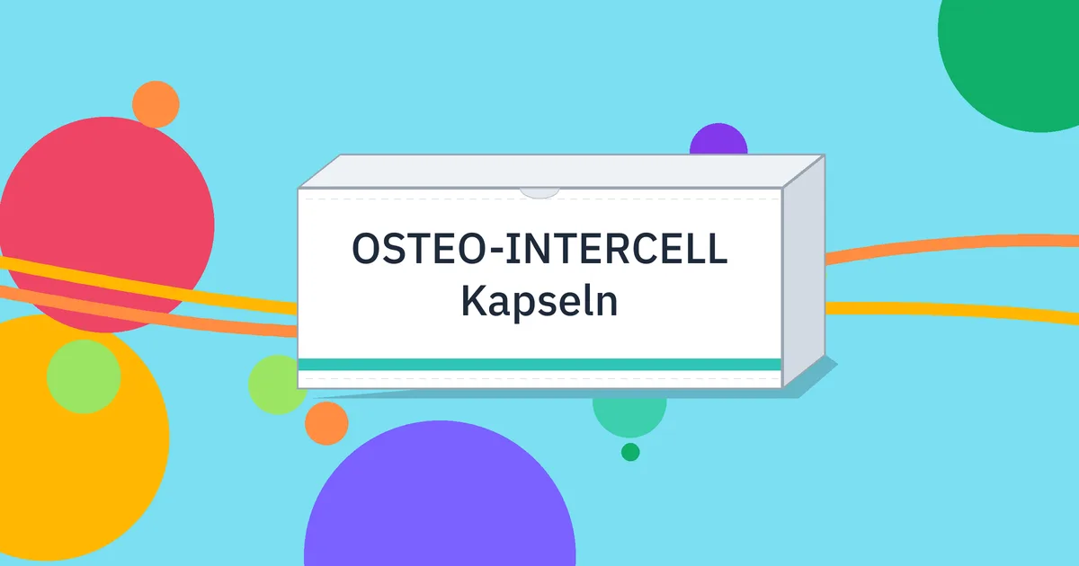 Symbolbild: Packung mit der Aufschrift OSTEO-INTERCELL Kapseln (PZN 08811778) – Verfügbarkeit und Bezug in Apotheken in Frankfurt am Main