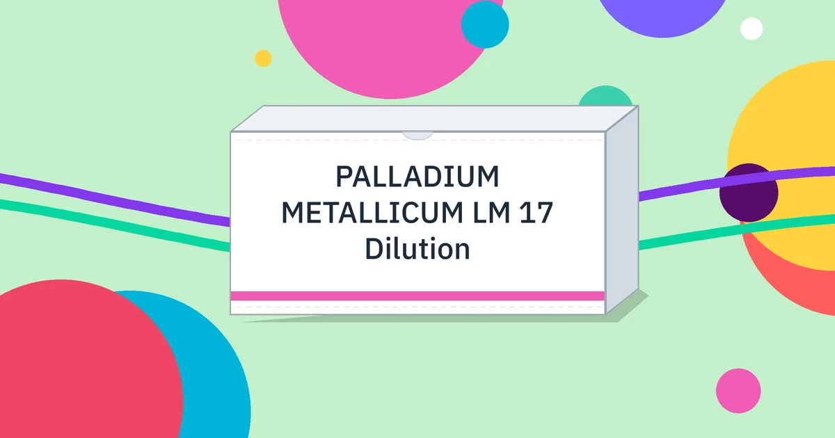 Symbolbild: Packung mit der Aufschrift PALLADIUM METALLICUM LM 17 Dilution (PZN 12975451) – Verfügbarkeit und Bezug in Apotheken in Frankfurt am Main