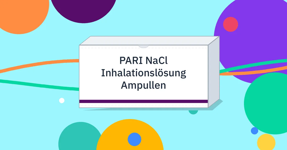 Symbolbild: Packung mit der Aufschrift PARI NaCl Inhalationslösung Ampullen (PZN 00607423) – Verfügbarkeit und Bezug in Apotheken in Frankfurt am Main