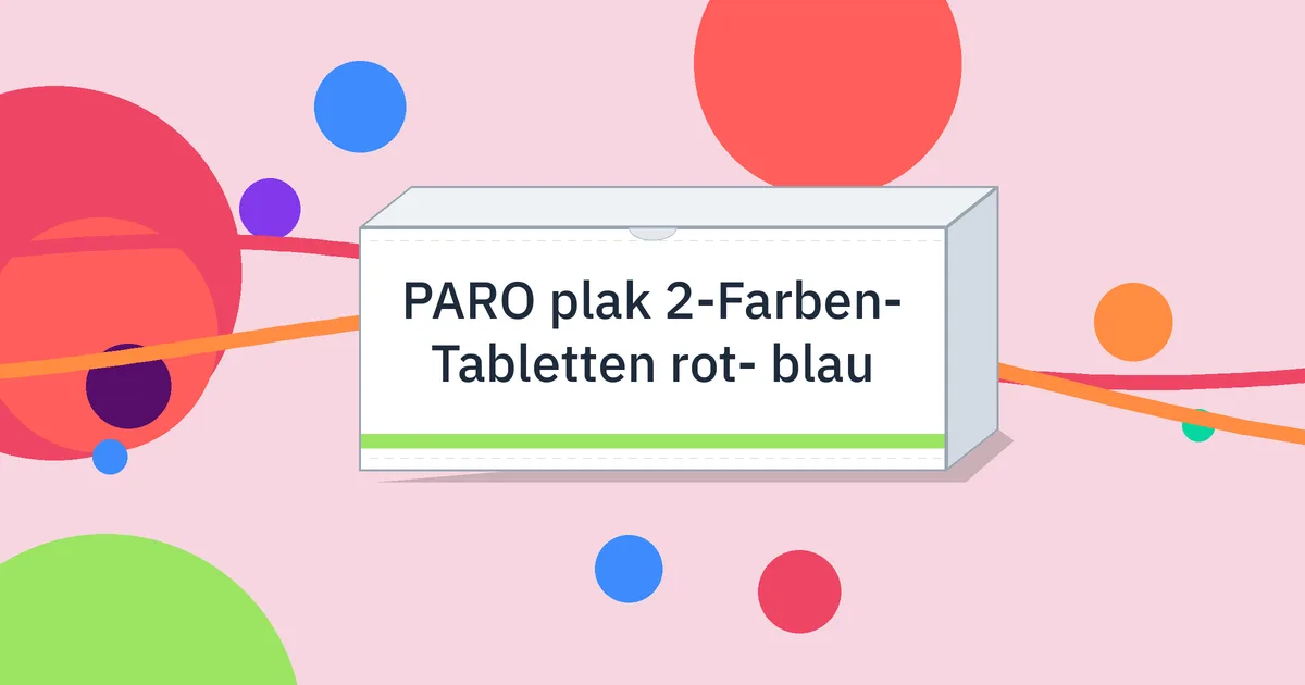 Symbolbild: Packung mit der Aufschrift PARO plak 2-Farben-Tabletten rot- blau (PZN 17373260) – Verfügbarkeit und Bezug in Apotheken in Frankfurt am Main
