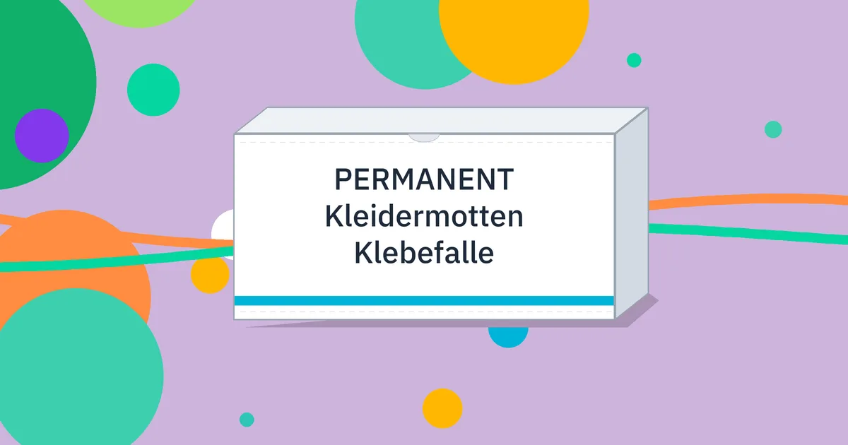 Symbolbild: Packung mit der Aufschrift PERMANENT Kleidermotten Klebefalle (PZN 09427007) – Verfügbarkeit und Bezug in Apotheken in Frankfurt am Main