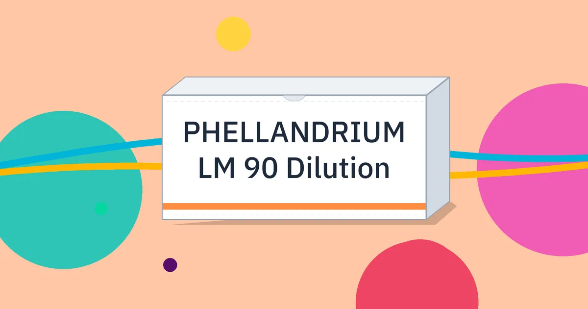 Symbolbild: Packung mit der Aufschrift PHELLANDRIUM LM 90 Dilution (PZN 13637704) – Verfügbarkeit und Bezug in Apotheken in Frankfurt am Main