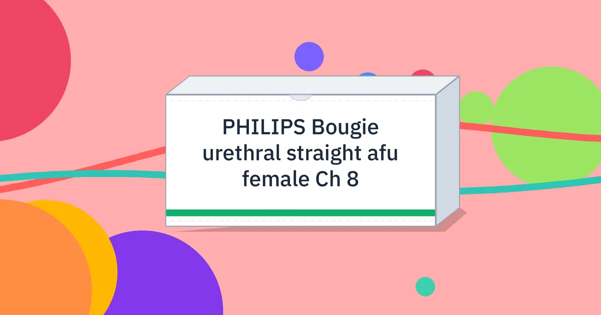 Symbolbild: Packung mit der Aufschrift PHILIPS Bougie urethral straight afu female Ch 8 (PZN 18188582) – Verfügbarkeit und Bezug in Apotheken in Frankfurt am Main