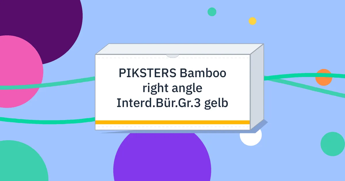 Symbolbild: Packung mit der Aufschrift PIKSTERS Bamboo right angle Interd.Bür.Gr.3 gelb (PZN 17593004) – Verfügbarkeit und Bezug in Apotheken in Frankfurt am Main