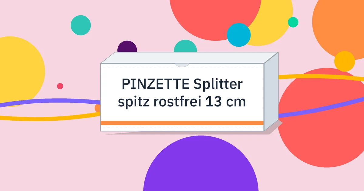 Symbolbild: Packung mit der Aufschrift PINZETTE Splitter spitz rostfrei 13 cm (PZN 00752898) – Verfügbarkeit und Bezug in Apotheken in Frankfurt am Main