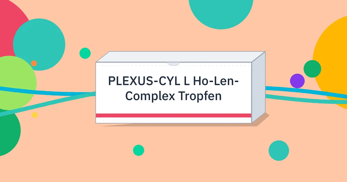 Symbolbild: Packung mit der Aufschrift PLEXUS-CYL L Ho-Len-Complex Tropfen (PZN 07186864) – Verfügbarkeit und Bezug in Apotheken in Frankfurt am Main