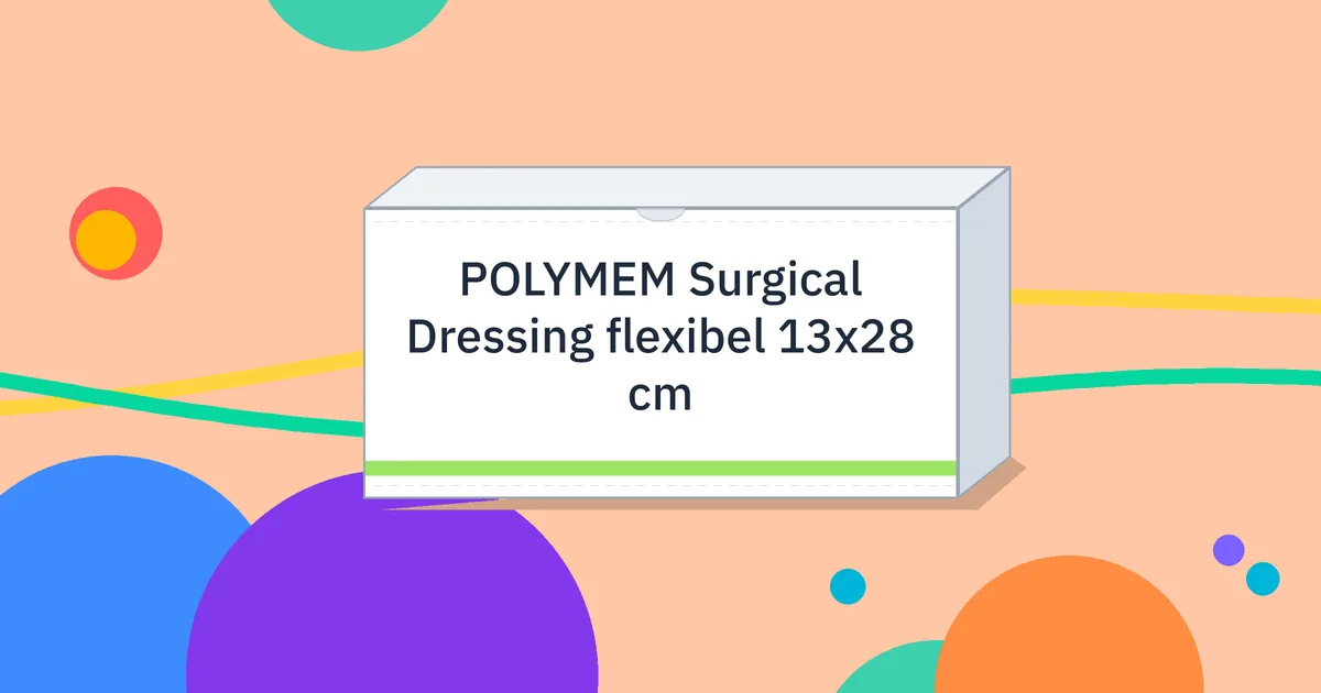 Symbolbild: Packung mit der Aufschrift POLYMEM Surgical Dressing flexibel 13x28 cm (PZN 16784110) – Verfügbarkeit und Bezug in Apotheken in Frankfurt am Main