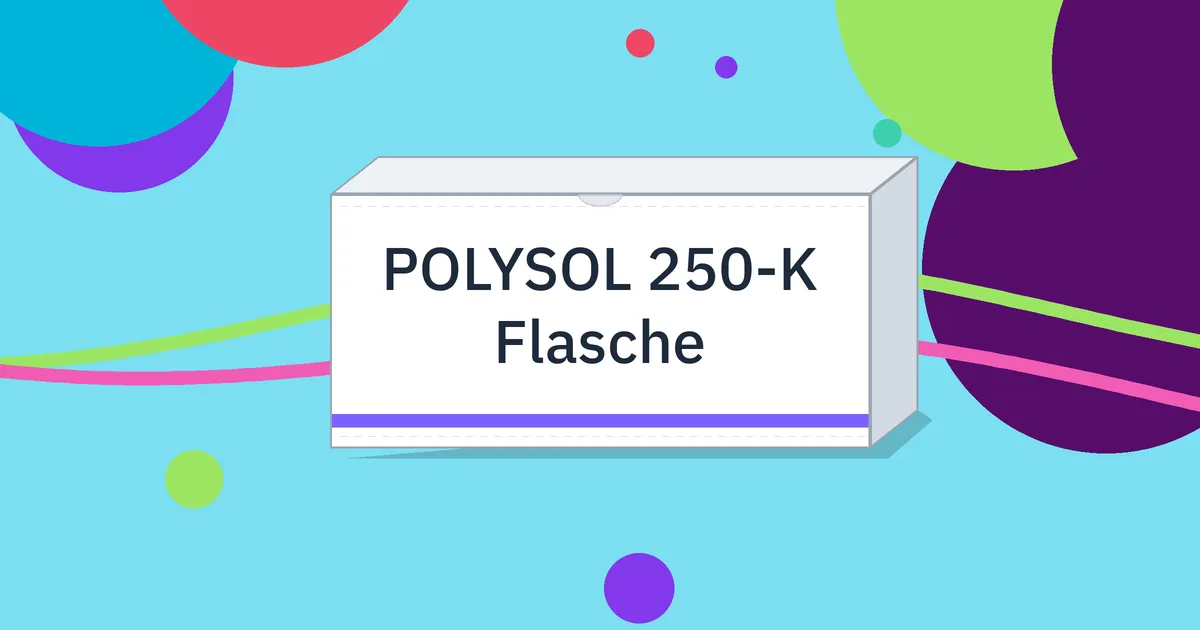 Symbolbild: Packung mit der Aufschrift POLYSOL 250-K Flasche (PZN 04788137) – Verfügbarkeit und Bezug in Apotheken in Frankfurt am Main