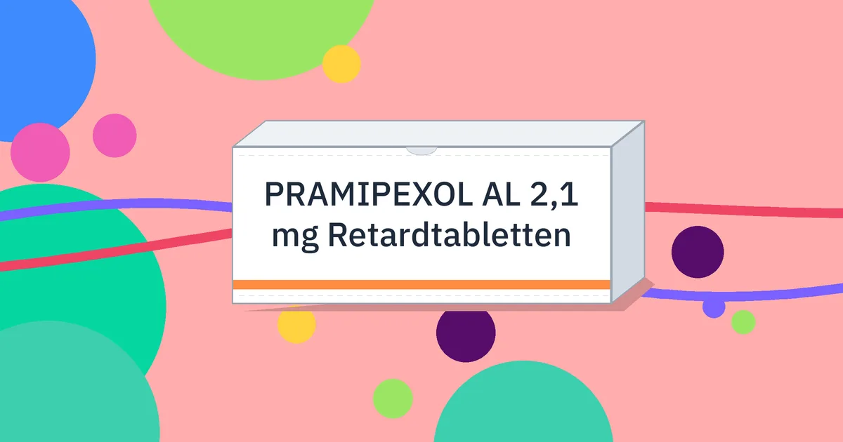 Symbolbild: Packung mit der Aufschrift PRAMIPEXOL AL 2,1 mg Retardtabletten (PZN 15785679) – Verfügbarkeit und Bezug in Apotheken in Frankfurt am Main