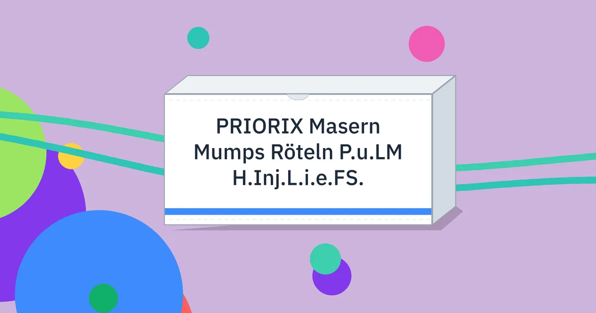Symbolbild: Packung mit der Aufschrift PRIORIX Masern Mumps Röteln P.u.LM H.Inj.L.i.e.FS. (PZN 08627744) – Verfügbarkeit und Bezug in Apotheken in Frankfurt am Main
