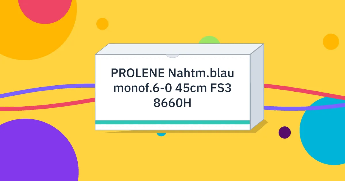 Symbolbild: Packung mit der Aufschrift PROLENE Nahtm.blau monof.6-0 45cm FS3 8660H (PZN 20173292) – Verfügbarkeit und Bezug in Apotheken in Frankfurt am Main