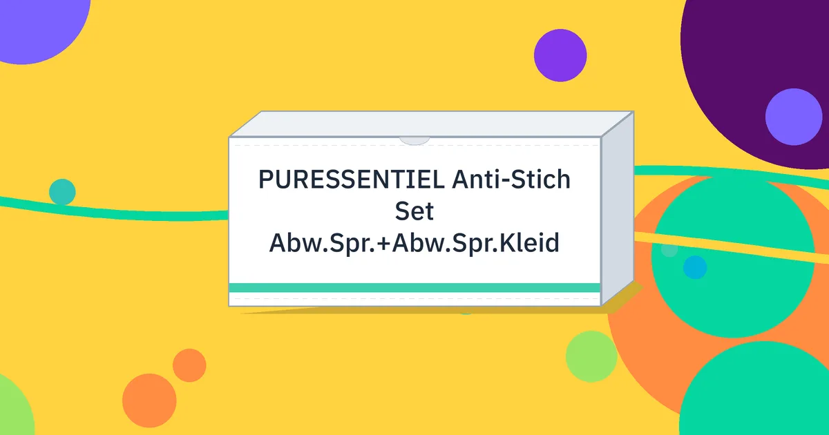 Symbolbild: Packung mit der Aufschrift PURESSENTIEL Anti-Stich Set Abw.Spr.+Abw.Spr.Kleid (PZN 18705422) – Verfügbarkeit und Bezug in Apotheken in Frankfurt am Main