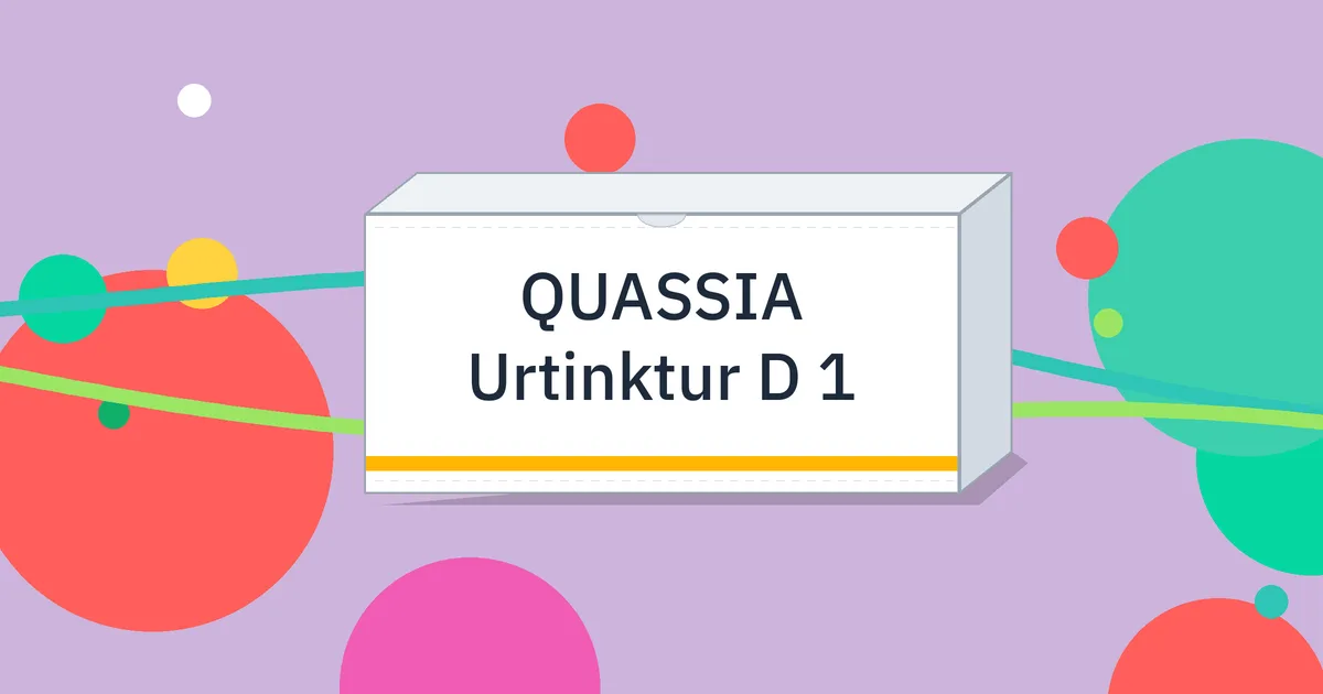 Symbolbild: Packung mit der Aufschrift QUASSIA Urtinktur D 1 (PZN 02122061) – Verfügbarkeit und Bezug in Apotheken in Frankfurt am Main