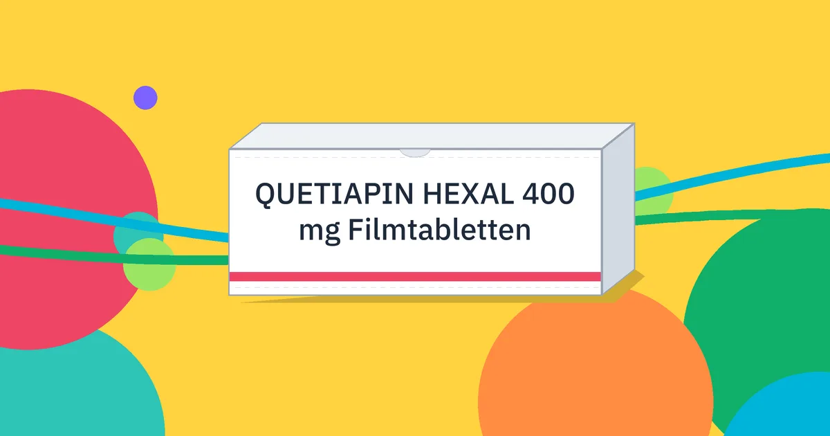 Symbolbild: Packung mit der Aufschrift QUETIAPIN HEXAL 400 mg Filmtabletten (PZN 09339332) – Verfügbarkeit und Bezug in Apotheken in Frankfurt am Main
