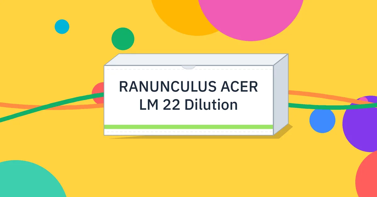 Symbolbild: Packung mit der Aufschrift RANUNCULUS ACER LM 22 Dilution (PZN 13675610) – Verfügbarkeit und Bezug in Apotheken in Frankfurt am Main